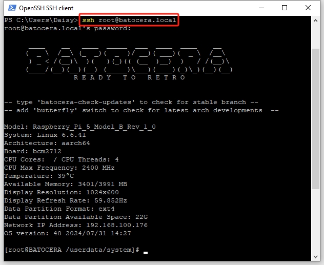 Seting up on Batocera.linux — SunFounder Pironman 5 documentation